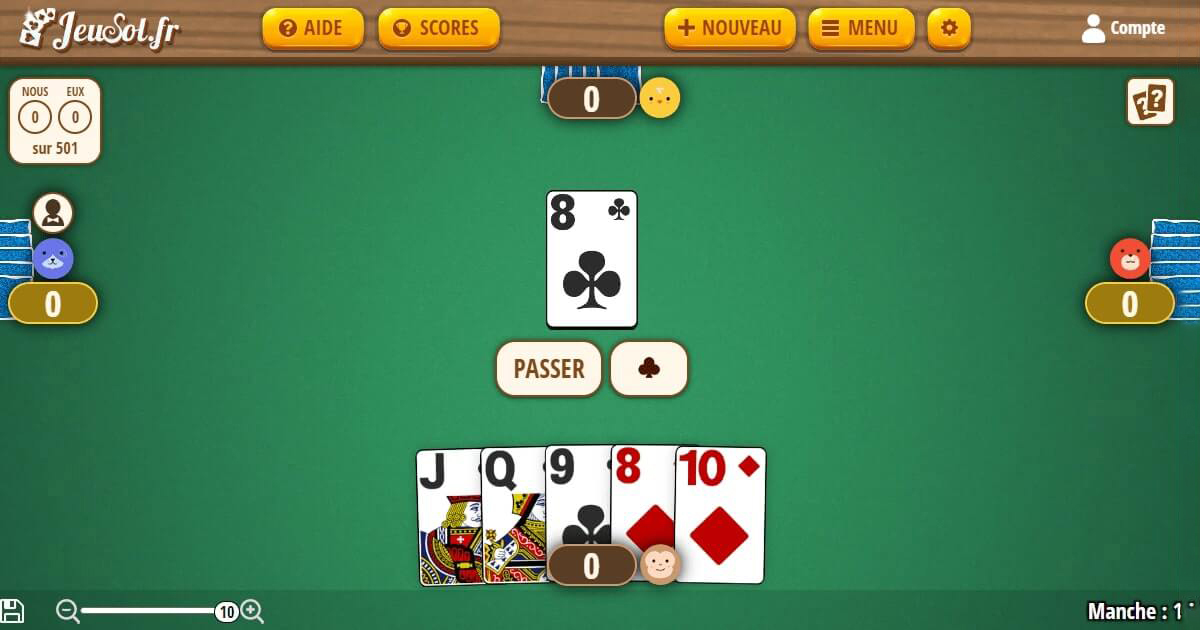 Belote - Jouez en Ligne Gratuitement | JeuSol.fr